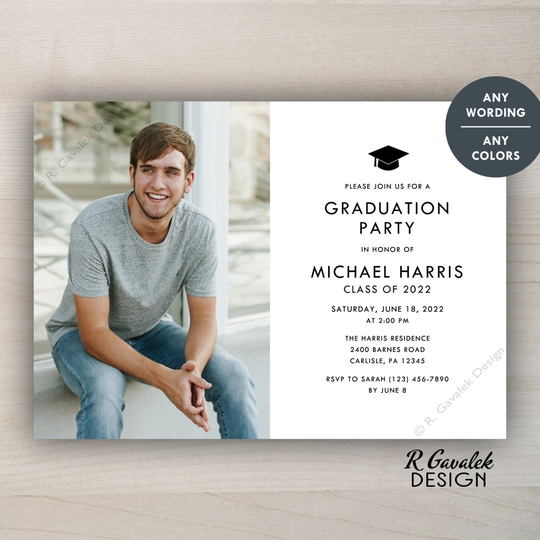Graduation Party Invitation Personalized Printable Any - Etsy