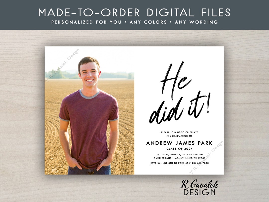 Graduation Party Invitation | Personalized Printable | Photo Graduation ...