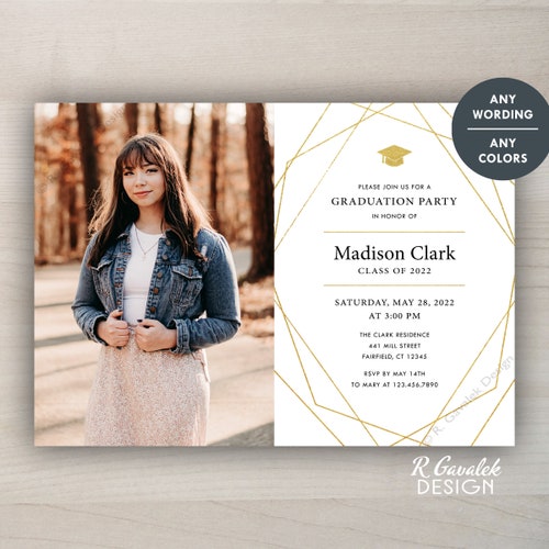 Rustic Graduation Party Invitation Personalized Printable - Etsy
