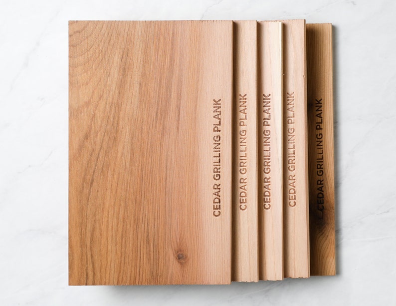 Cedar Grilling Planks Starter Kit: BBQ Planked Salmon, Set of 5 - Etsy