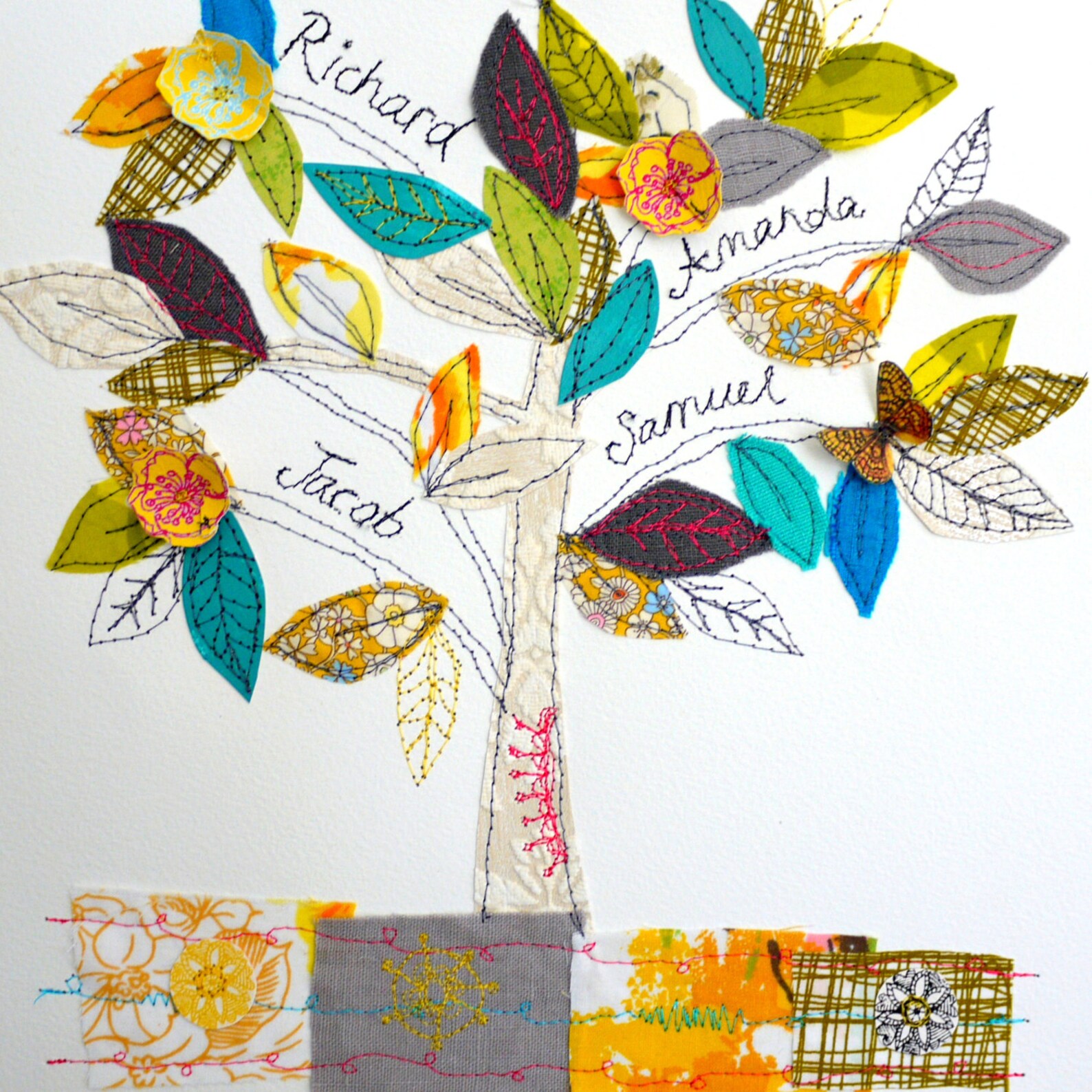 Family Tree Mixed Media Original Art - Etsy