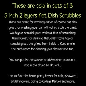 Dish Scrubbie, Nylon Net Scrubbies, Pot & Pan Scrubber, Kitchen Sponge ...