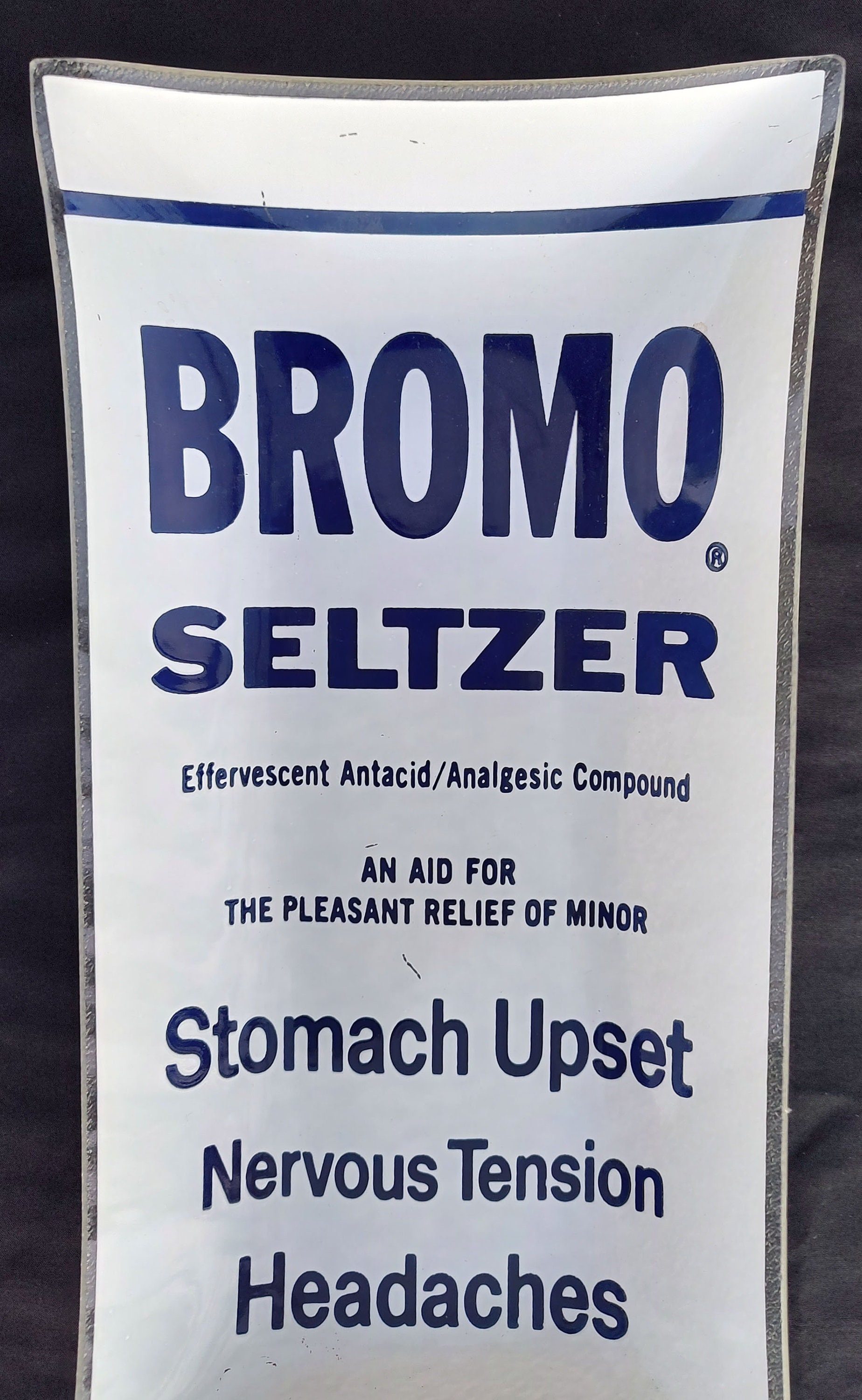 Rare Vintage Bromo Seltzer Curved Glass Medical Advertising Tray - Etsy