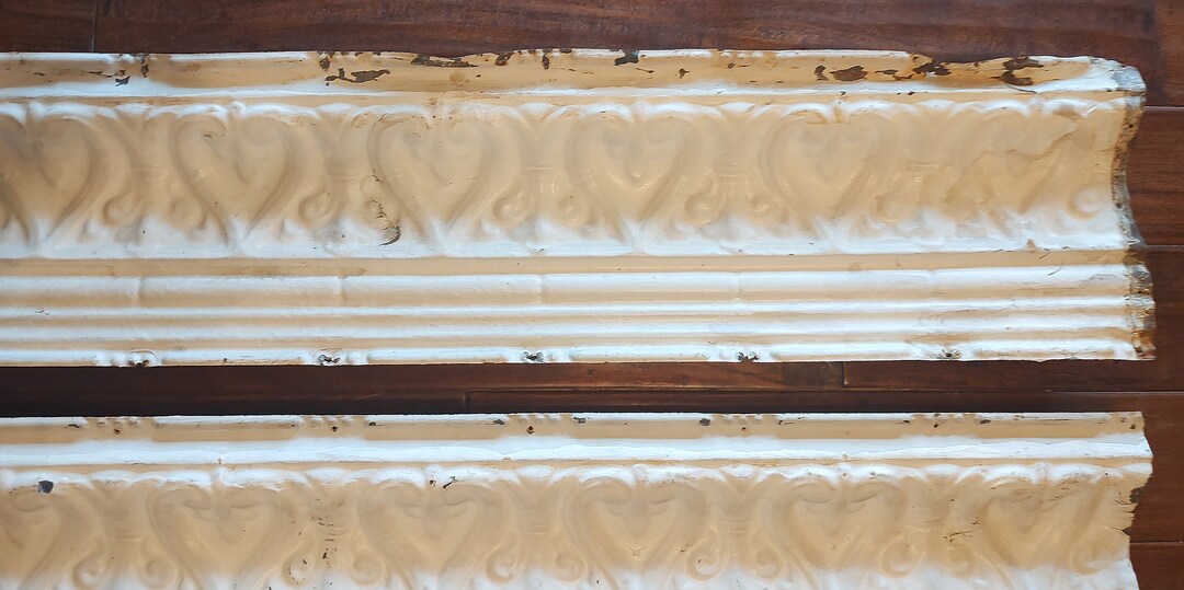 Pair of Matching Antique Ceiling Tin Molding Archictural Salvage Shabby ...