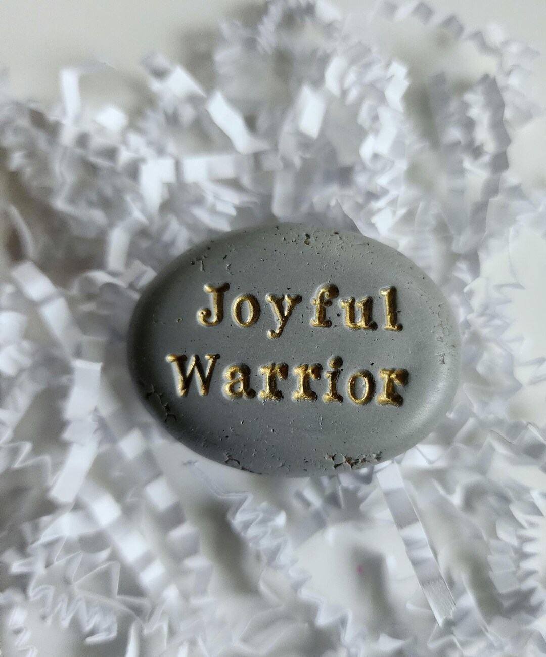 Joyful Warrior, 1-1/2inch, Hand Shaped Clay Stone, A Touch of ...