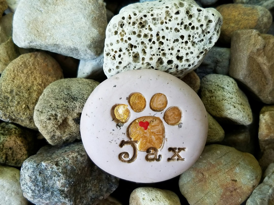 Personalized Pet Memorial, Clay Stone With Paw, Pet Parent Small ...