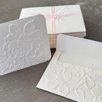 Embossed Monogram Note Card: Classic Frame, Personalized Stationery - Etsy