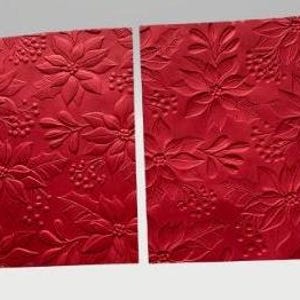 Five 3D Embossed Die-cut Red Scenic Poinsettias, Embossed Cardstock ...