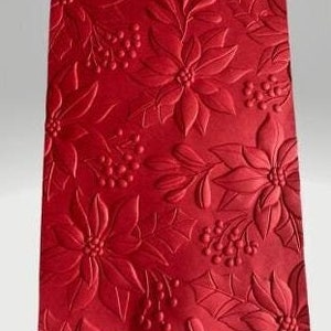 Five 3D Embossed Die-cut Red Scenic Poinsettias, Embossed Cardstock ...