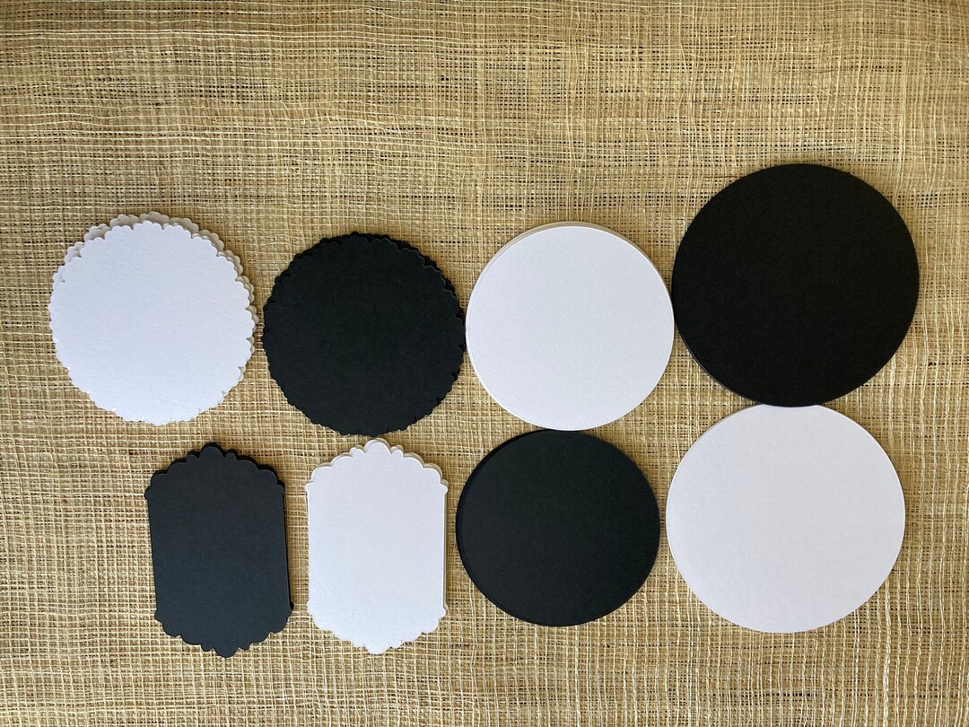 144 Die Cut Labels 18 Various Designs Black and White free Shipping ...