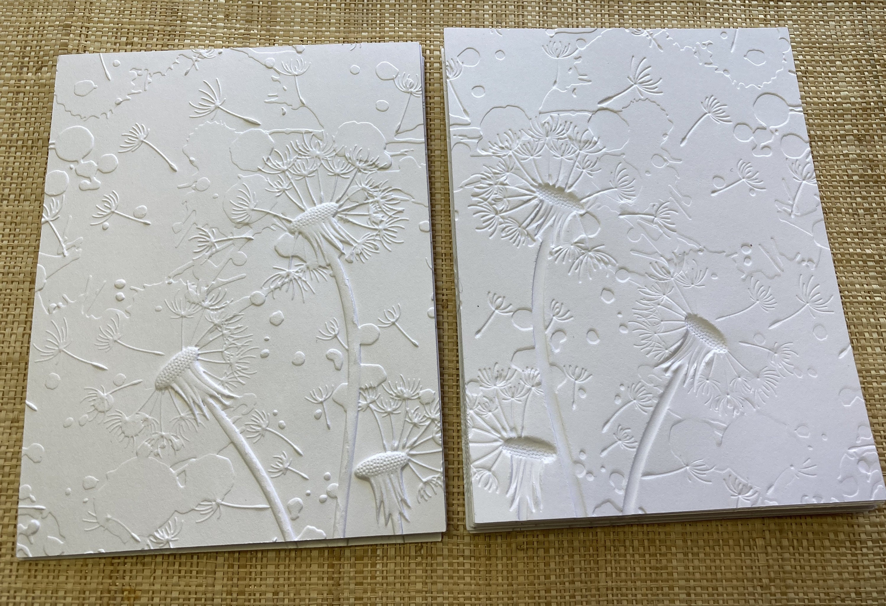3D Embossed Dandelion Wish Card Front -embossed White Card Stock ...