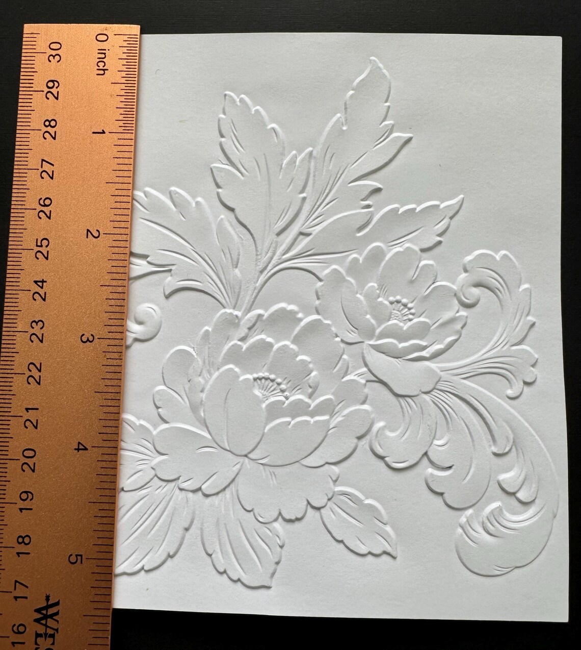 Set of 5 3D Botanical Book Cover Engravings, 3D Embossed Flowers ...