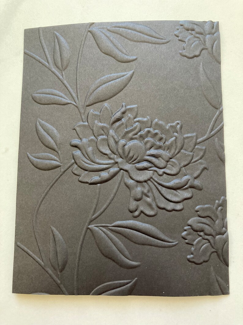 3D Deep Embossed Black Beautiful Blooms - Die-cut - Black Embossed ...