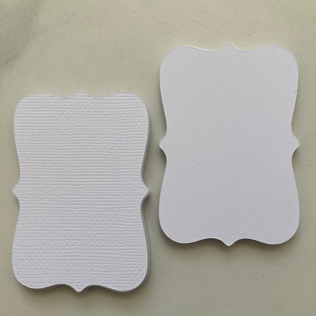 25 Textured White Die Cut Bracket Cards - Decorative Card Stock- Die ...