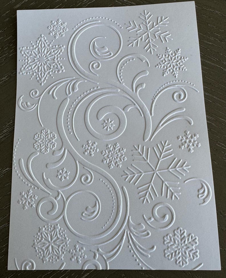 Embossed Christmas Snowflake Card Stock: 3D Paper Craft, Set of 5 - Etsy