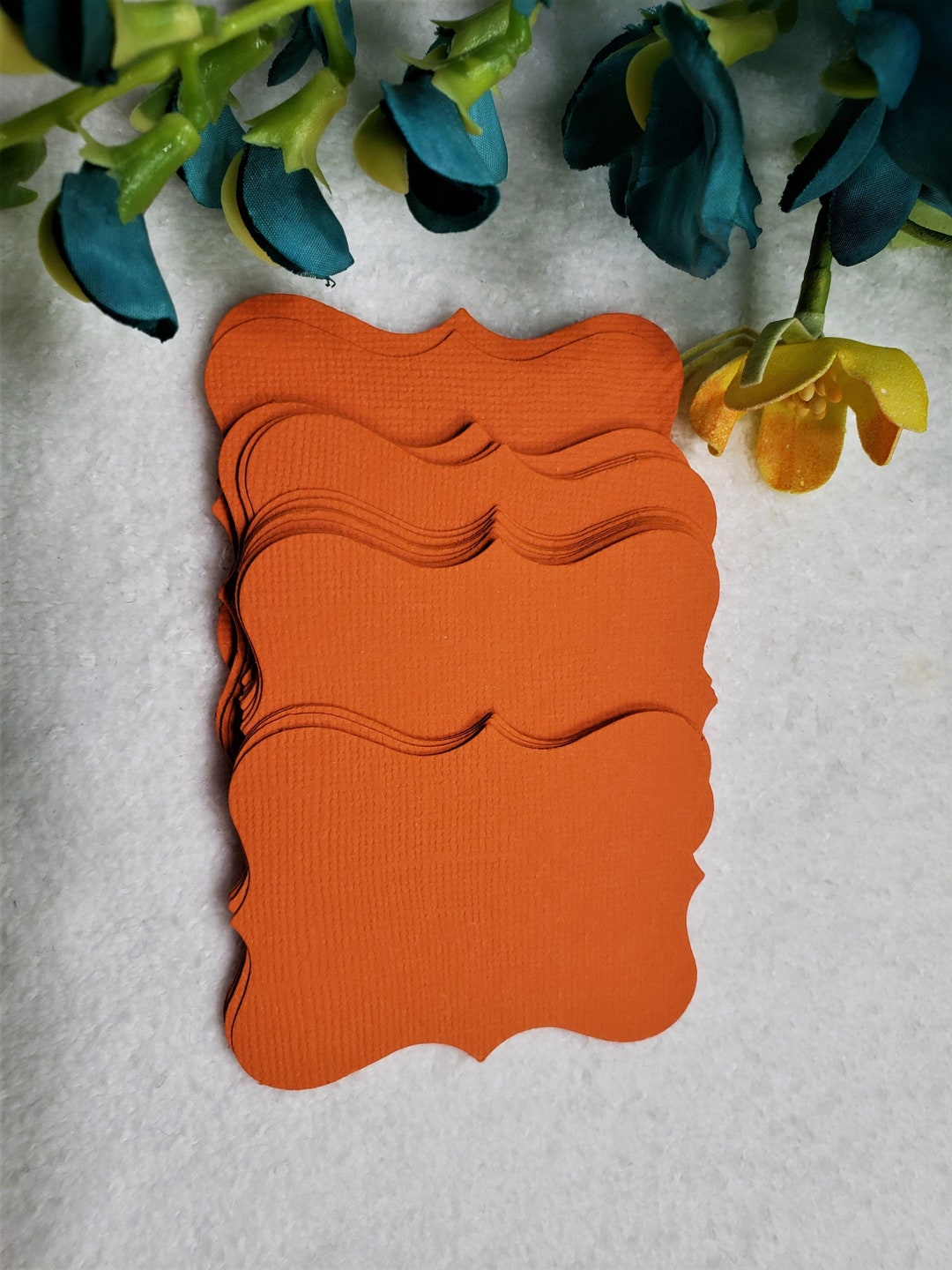 25 Orange Textured Bracket Die Cut Card Stock - Die Cut Labels- Light ...