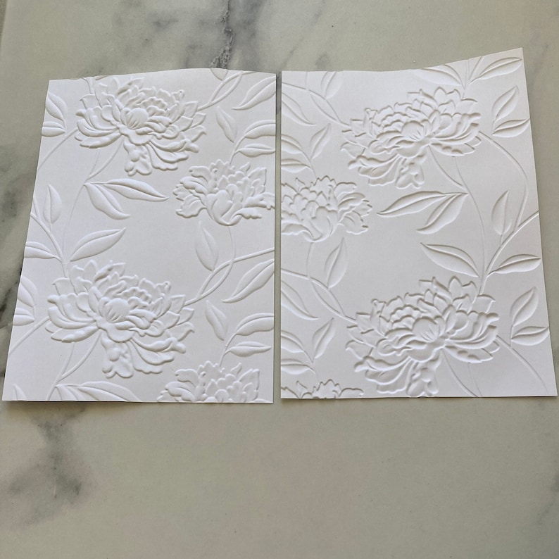 3D Deep Embossed White Beautiful Blooms - White Embossed Card Stock ...