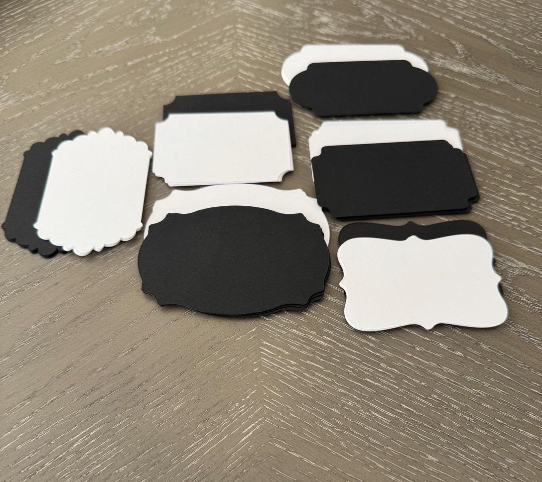 Variety Pack of 48 Blank Cardstock Die Cut Labels, Cardmaking Supplies ...