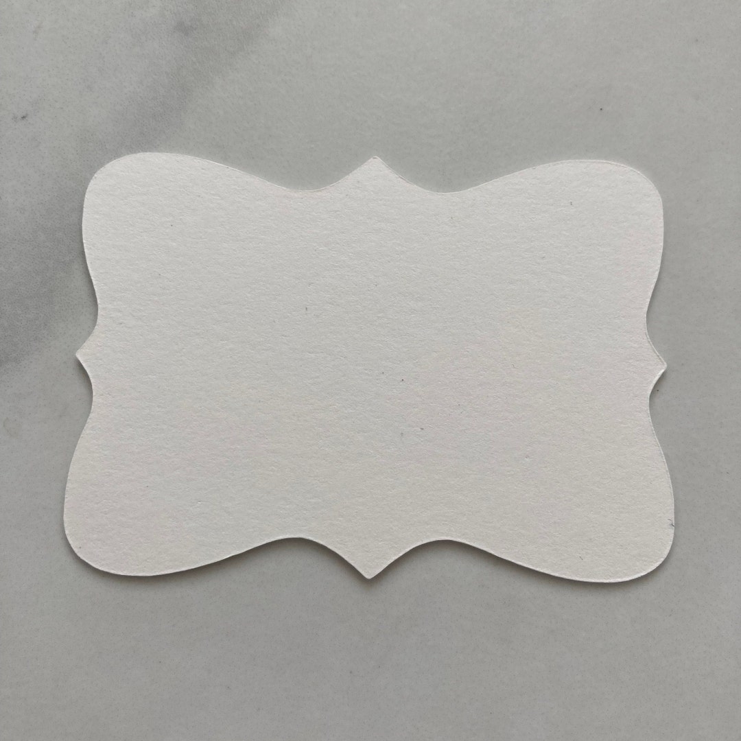 100 White Dove (ivory) Decorative Die Cut Bracket Cards, Bracket Card ...
