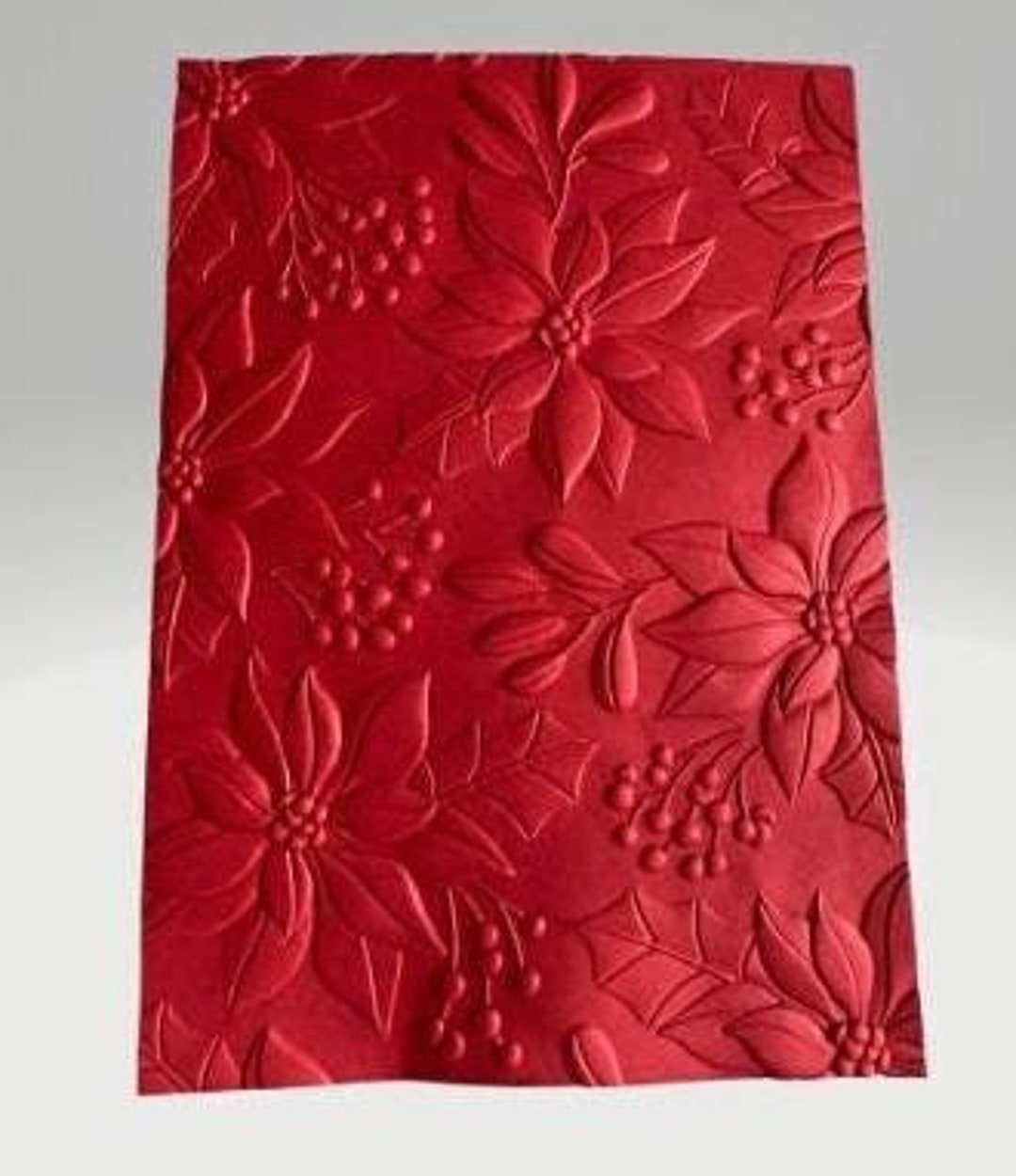 Five 3D Embossed Die-cut Red Scenic Poinsettias, Embossed Cardstock ...