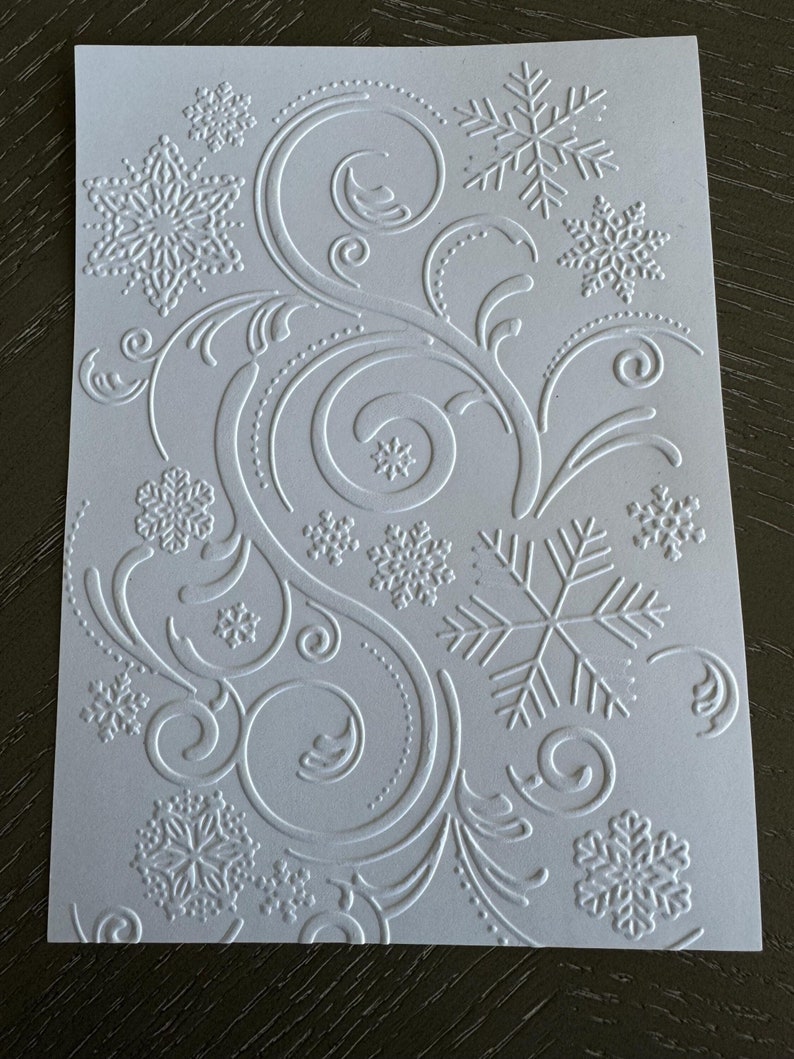 Embossed Christmas Snowflake Card Stock: 3D Paper Craft, Set of 5 - Etsy