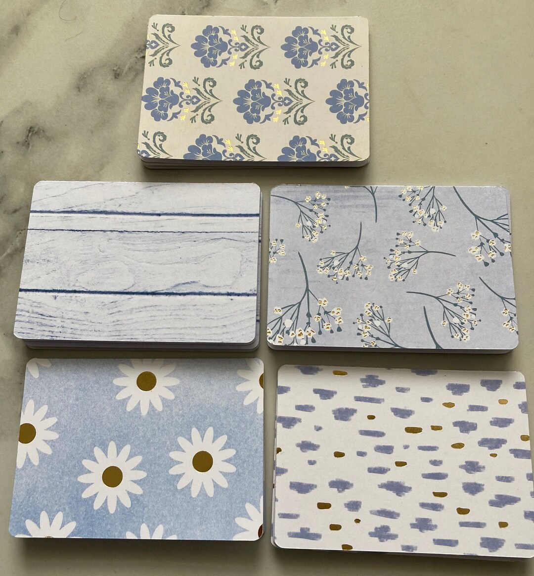 10 Mini Note Cards With Envelopes - 5 Die Cut Designs -blank Note Cards ...