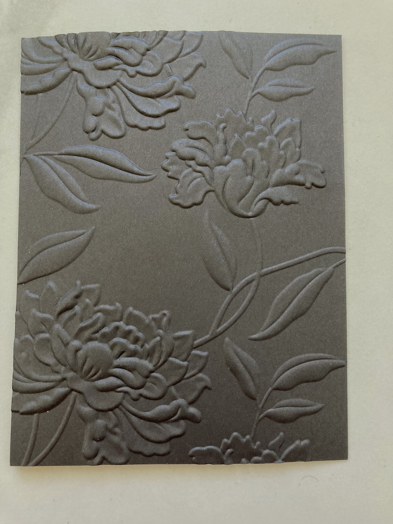 3D Deep Embossed Black Beautiful Blooms - Die-cut - Black Embossed ...