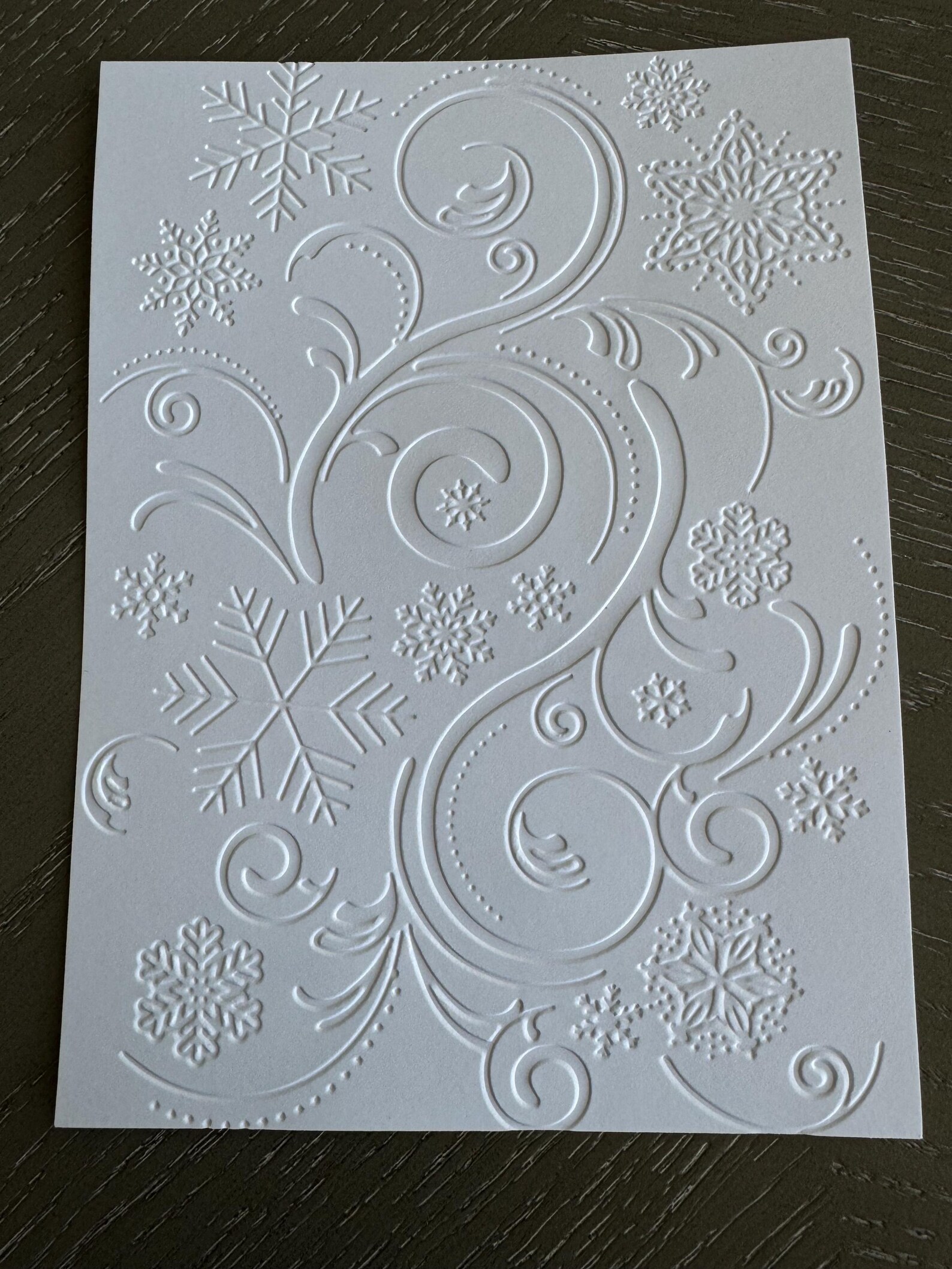 Embossed Christmas Snowflake Card Stock: 3D Paper Craft, Set of 5 - Etsy