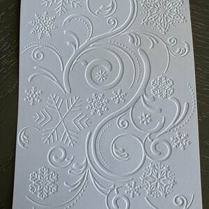 Embossed Christmas Snowflake Card Stock: 3D Paper Craft, Set of 5 - Etsy