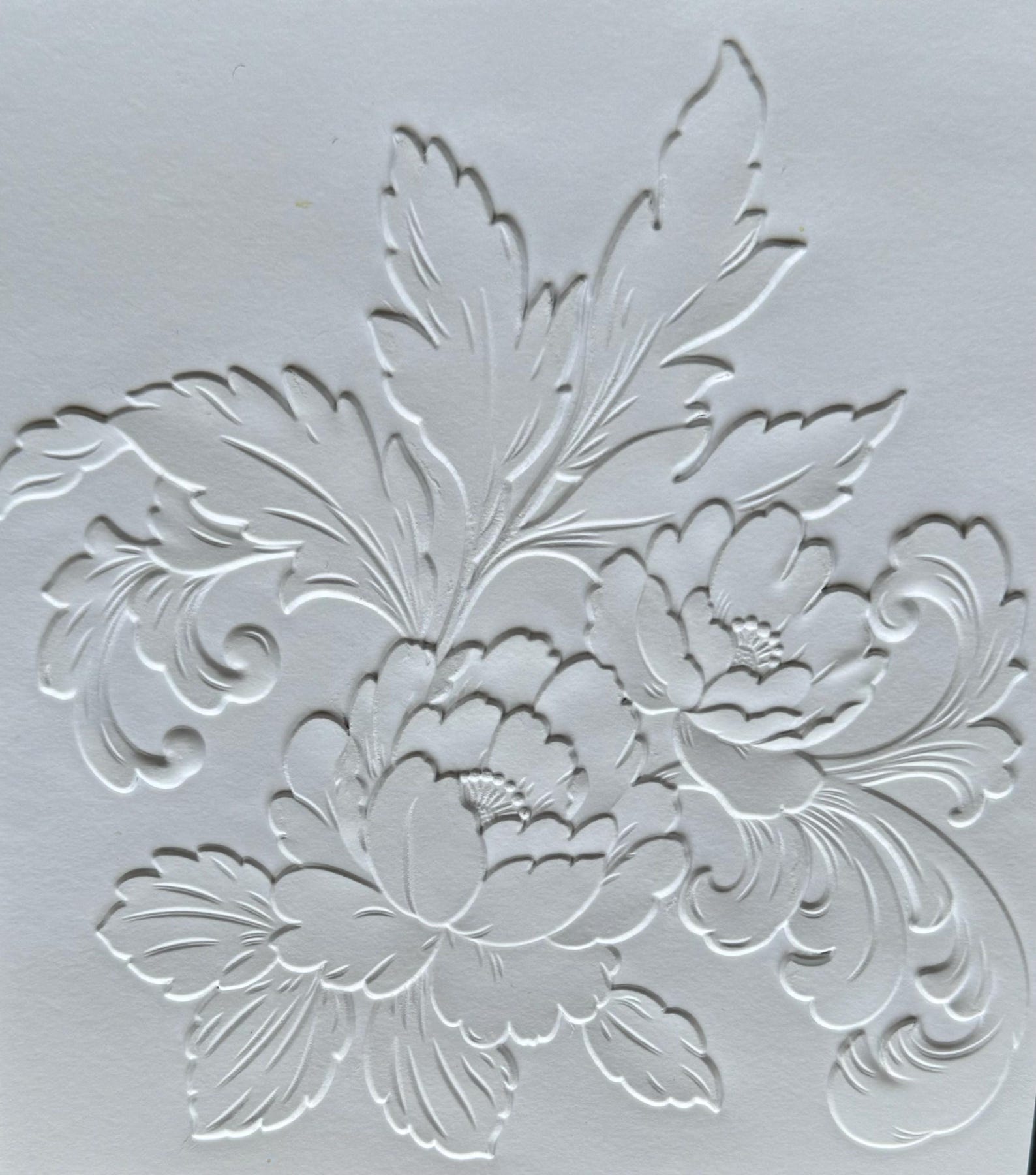Set of 5 3D Botanical Book Cover Engravings, 3D Embossed Flowers ...