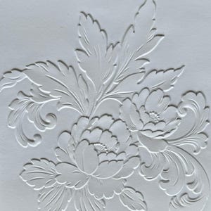 Set of 5 3D Botanical Book Cover Engravings, 3D Embossed Flowers ...