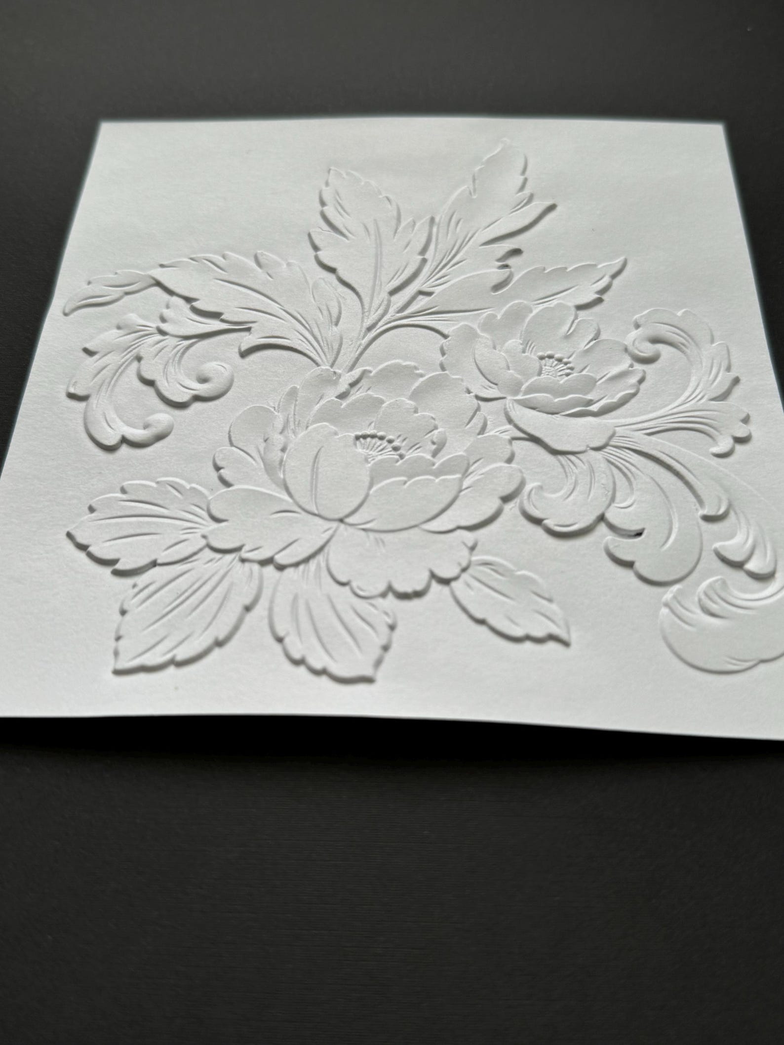 Set of 5 3D Botanical Book Cover Engravings, 3D Embossed Flowers ...