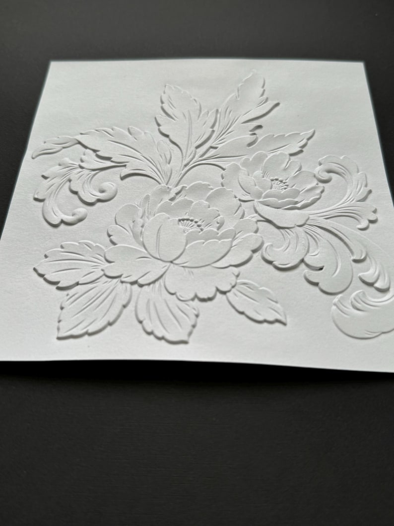 Set of 5 3D Botanical Book Cover Engravings, 3D Embossed Flowers ...