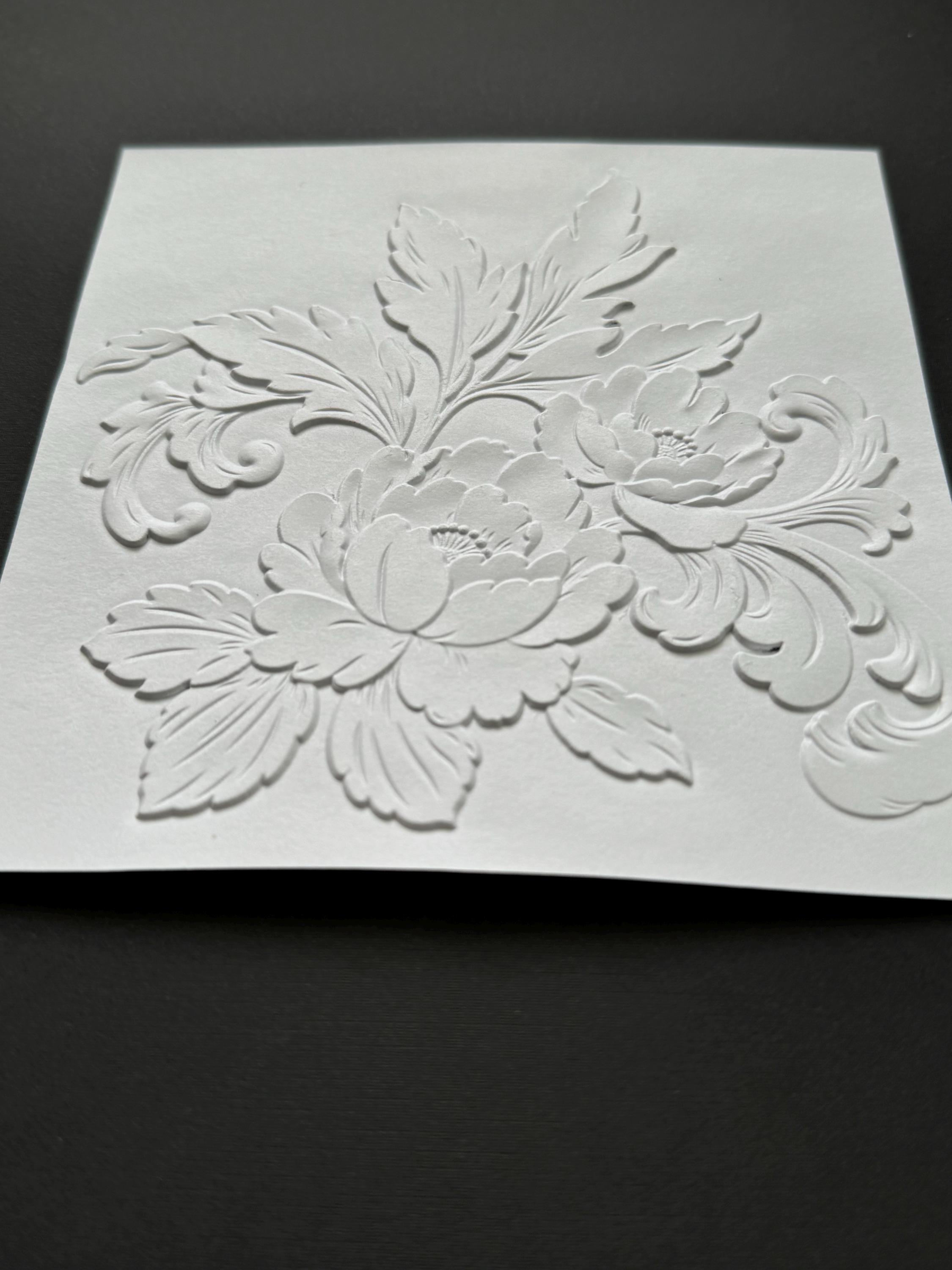 Set of 5 3D Botanical Book Cover Engravings, 3D Embossed Flowers ...