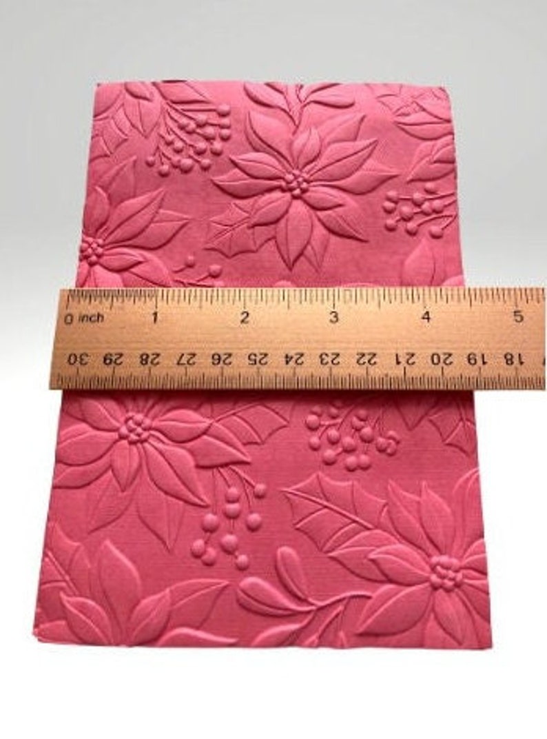 5 - 3D Embossed Pink Die Cut Poinsettias, Embossed Card Stock, Designer ...