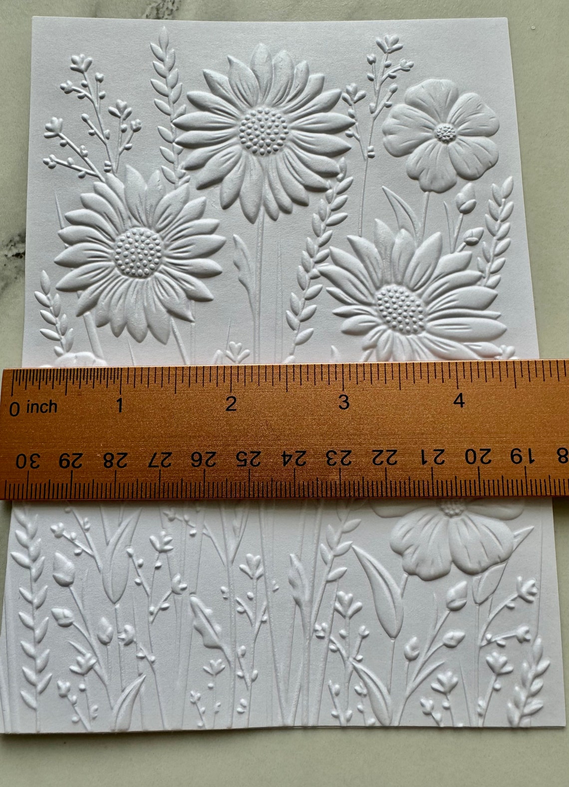 5 - 3D Daisy Flower Embossed White Card Stock, Embossed Textured ...