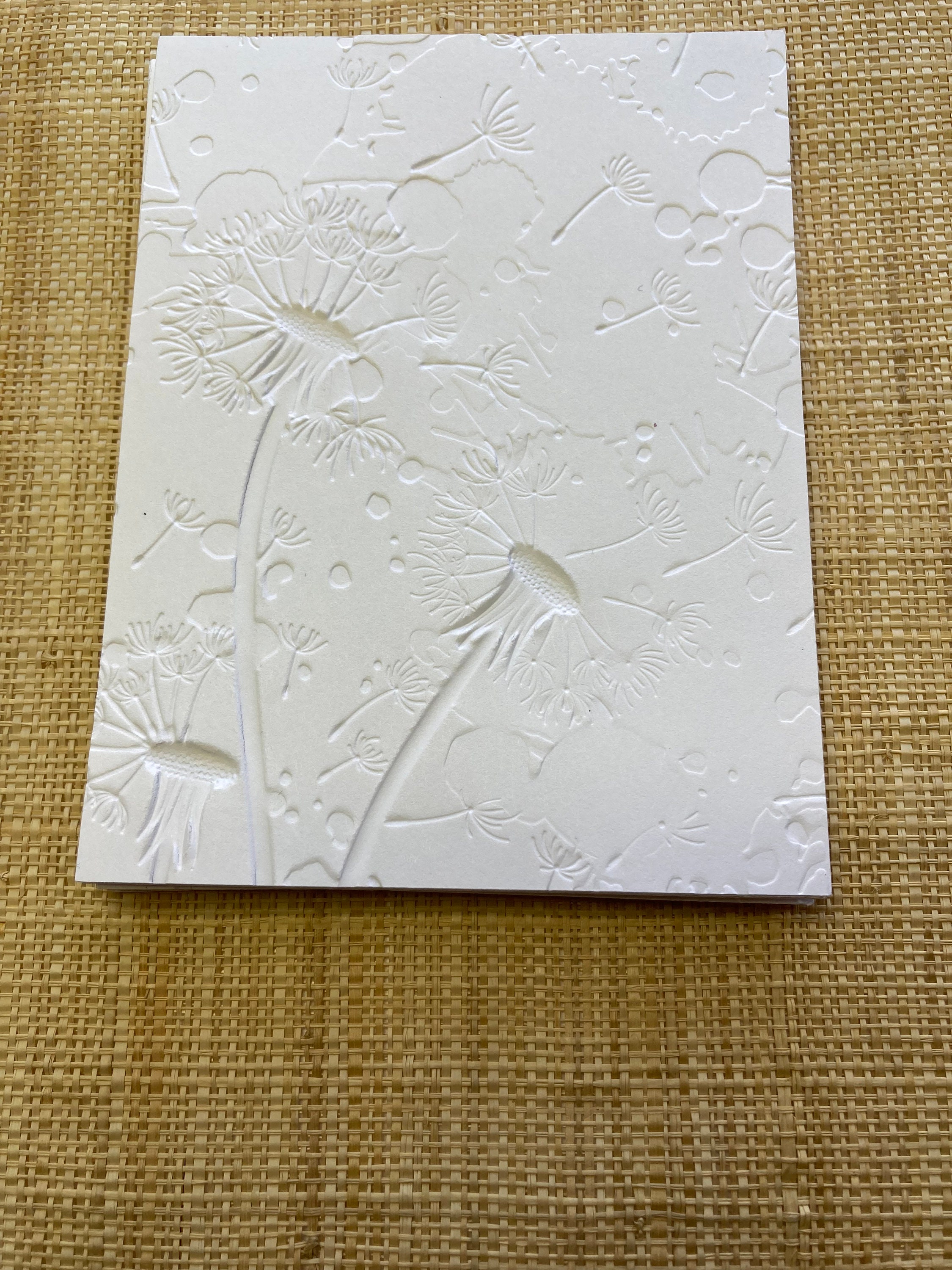 3D Embossed Dandelion Wish Card Front -embossed White Card Stock ...