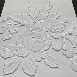 Set of 5 3D Botanical Book Cover Engravings, 3D Embossed Flowers ...