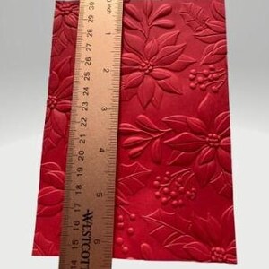 Five 3D Embossed Die-cut Red Scenic Poinsettias, Embossed Cardstock ...