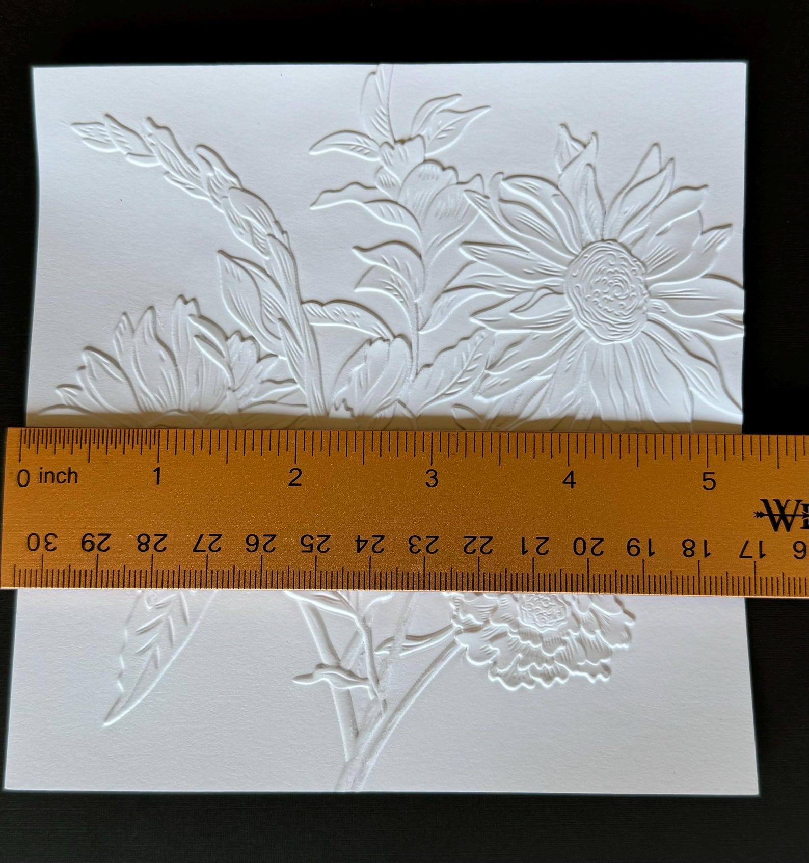Set of Five 3D Embossed Pressed Flower Die Cut, Embossed Flower ...