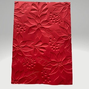 Five 3D Embossed Die-cut Red Scenic Poinsettias, Embossed Cardstock ...