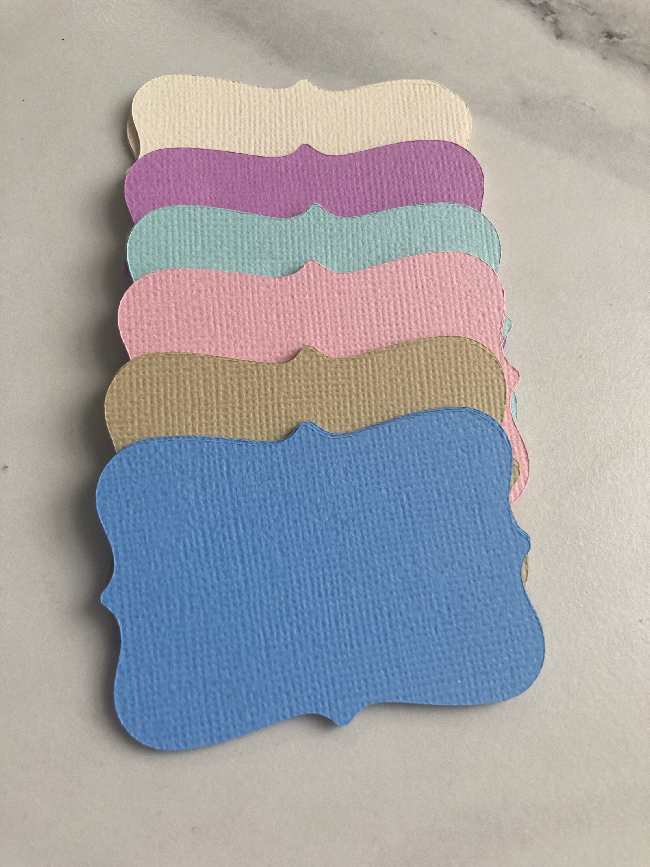 30 Textured Decorative Die Cut Card Stock - Various Pastel Color Cards ...