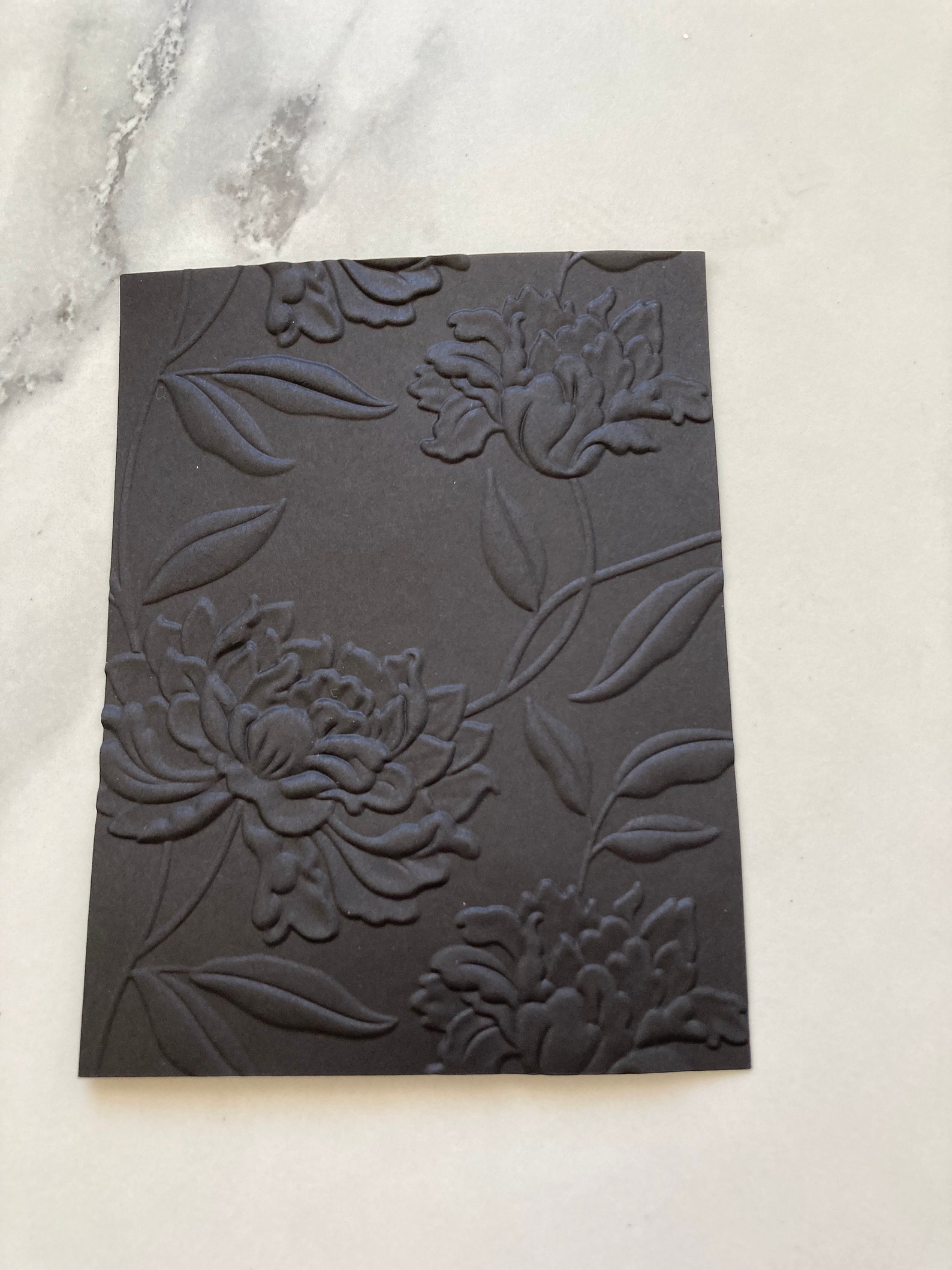 3D Deep Embossed Black Beautiful Blooms - Die-cut - Black Embossed ...