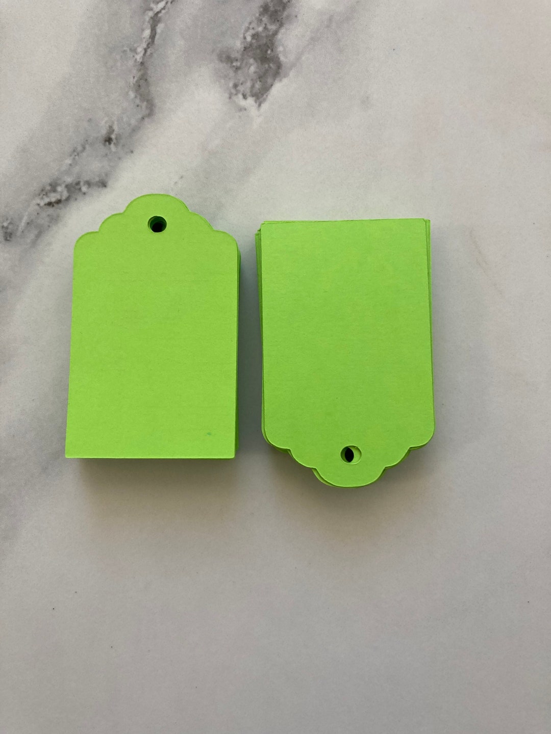 Set of 50 Lime Green Die Cut Tags, Price Tags, Merchandise Tags ...