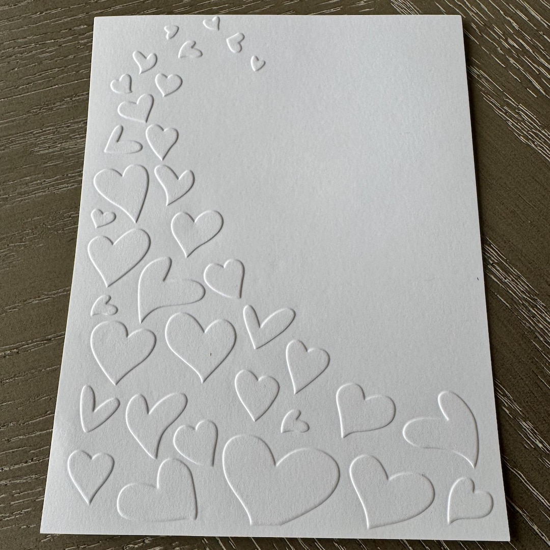 Set of 8 Embossed Hearts Card Stock, Precut Card Stock, Designer Card ...