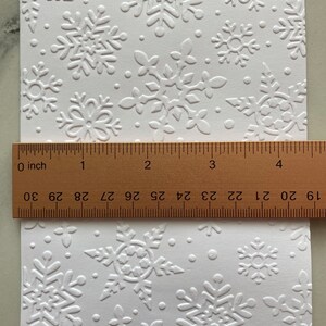 Set of 5 White Embossed Snowflake Card Stock Sheets, Designer Paper ...