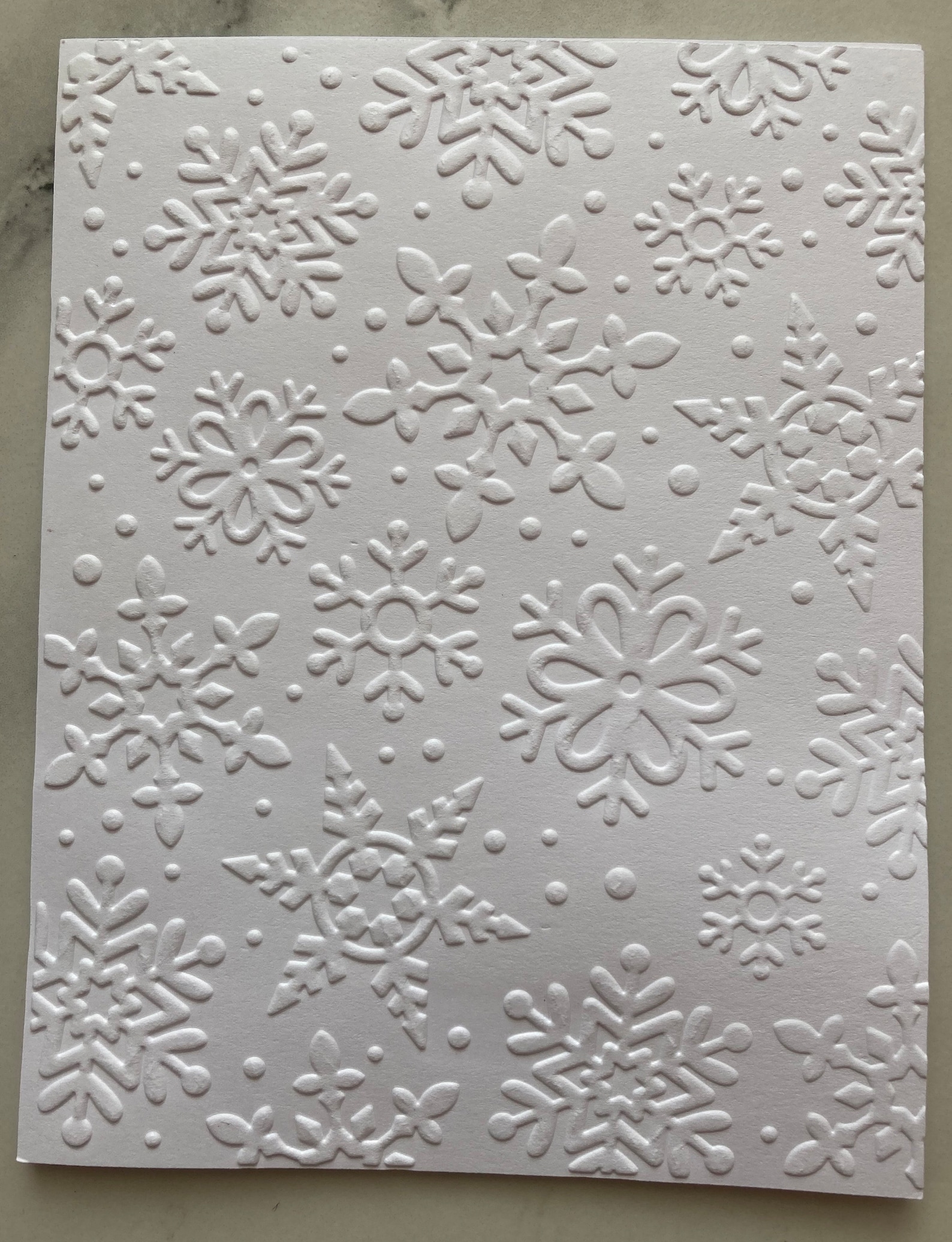 Set of 5 White Embossed Snowflake Card Stock Sheets, Designer Paper ...