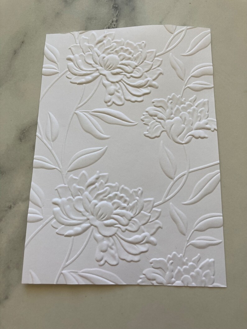 3D Deep Embossed White Beautiful Blooms - White Embossed Card Stock ...