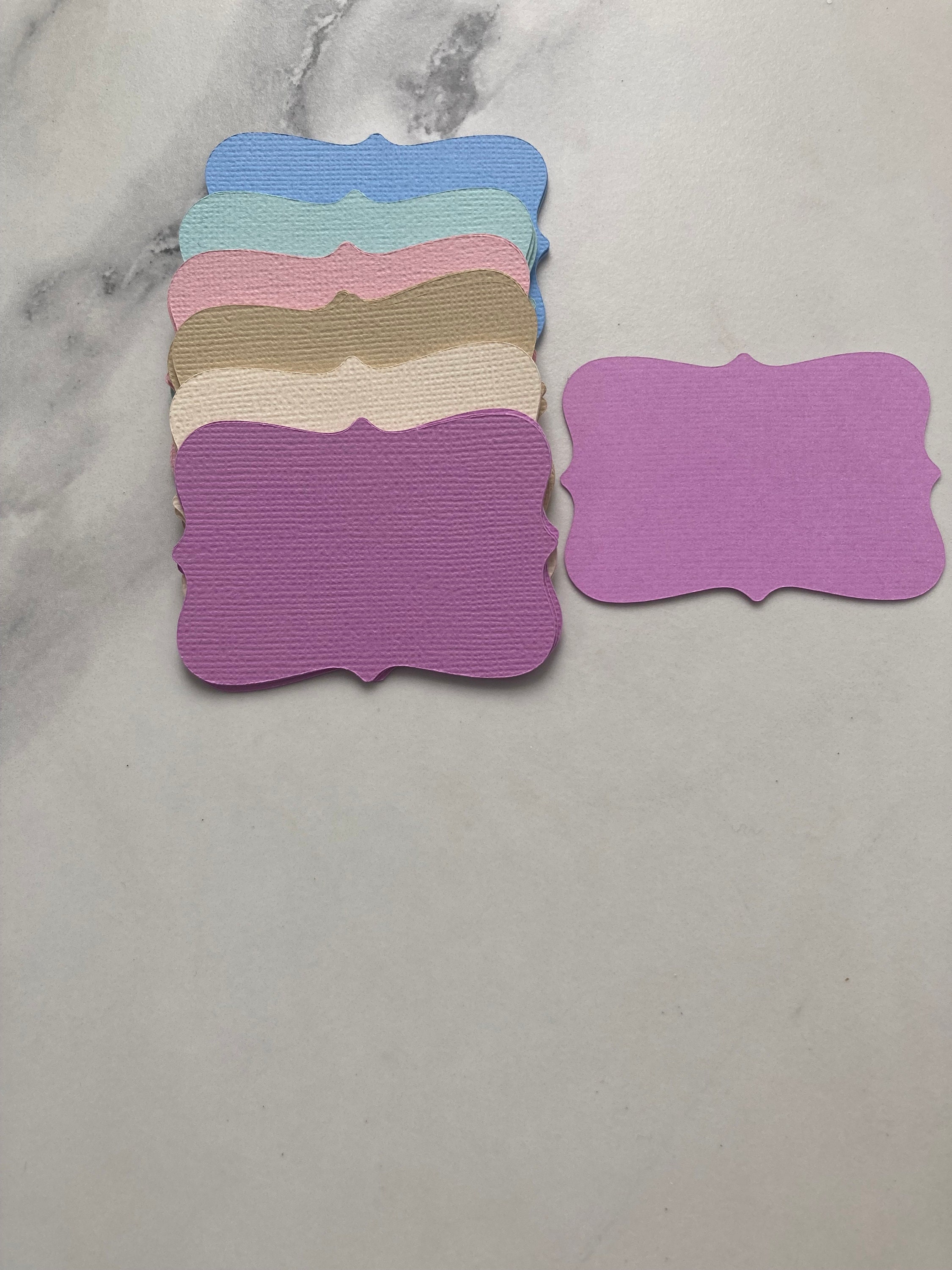 30 Textured Decorative Die Cut Card Stock - Various Pastel Color Cards ...