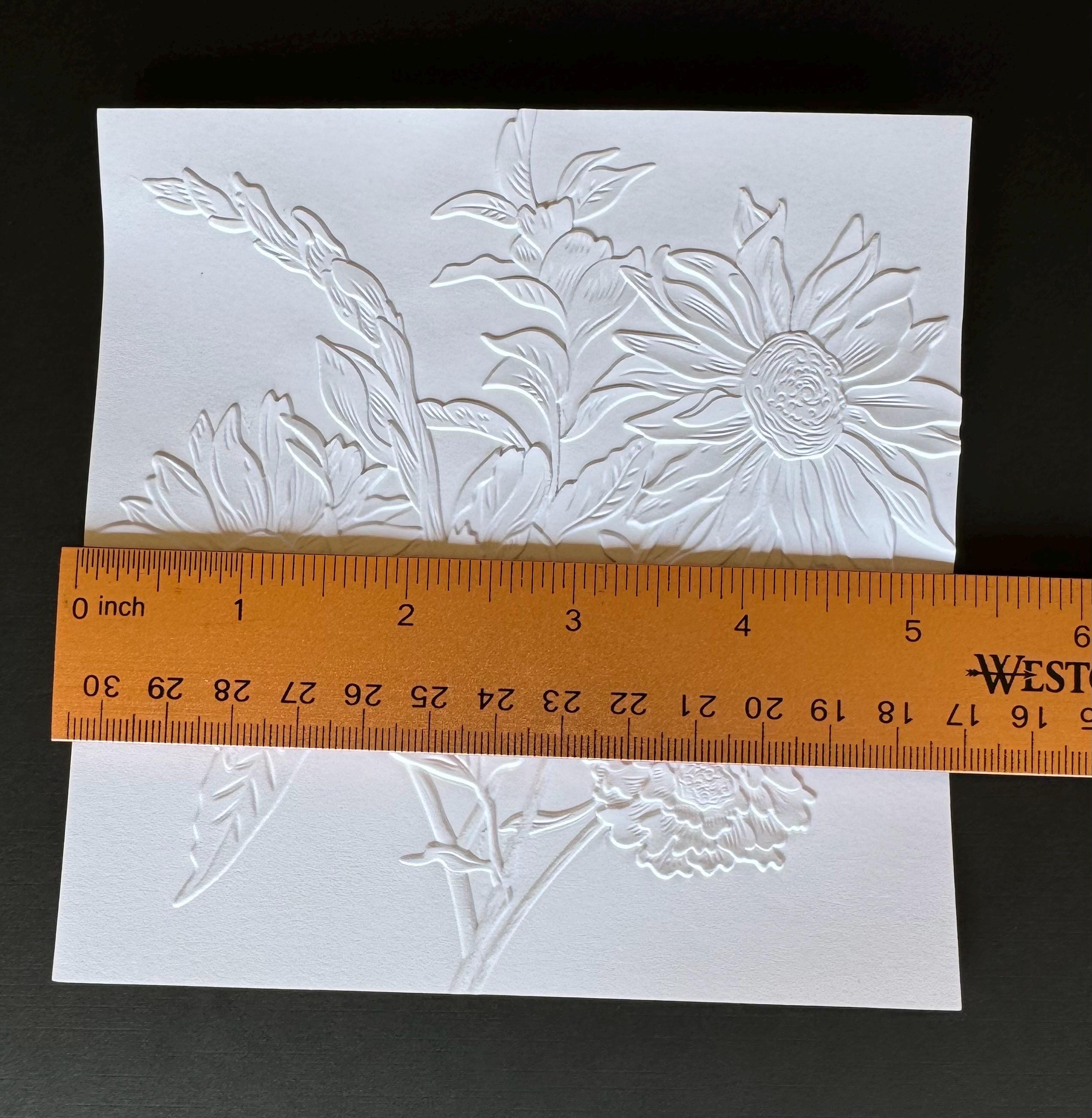 Set of Five 3D Embossed Pressed Flower Die Cut, Embossed Flower ...